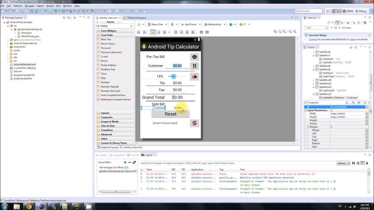 Android Tip Calculator Tutorial Chapter 3 Java Part 4 Youtube