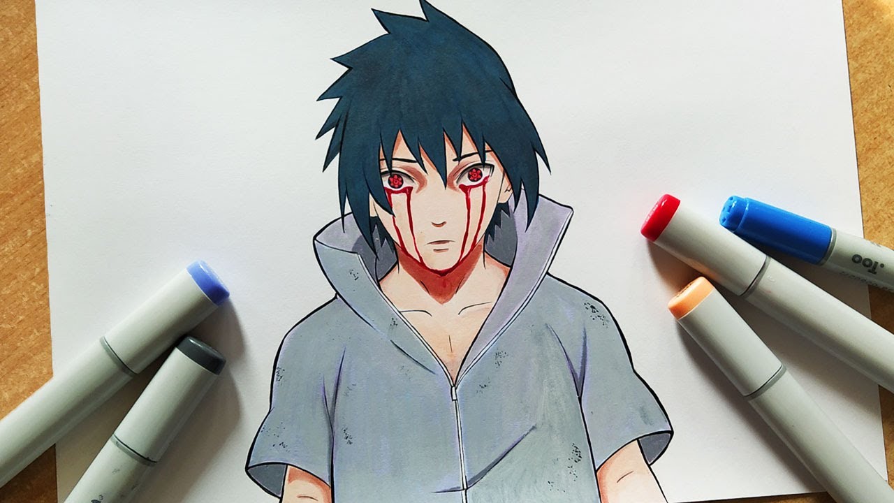 How To Draw Sasuke Mangekyou Sharingan Step By Step Tutorial Youtube
