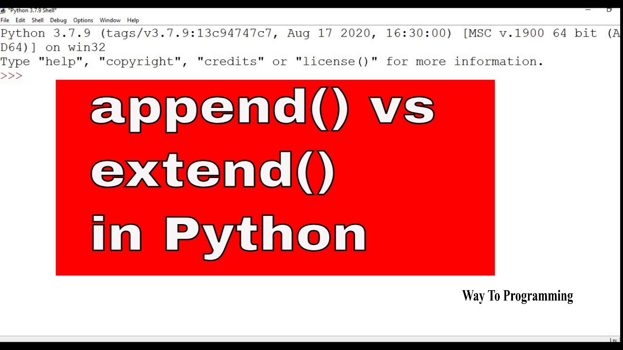 Append Vs Extend In Python Lists Youtube