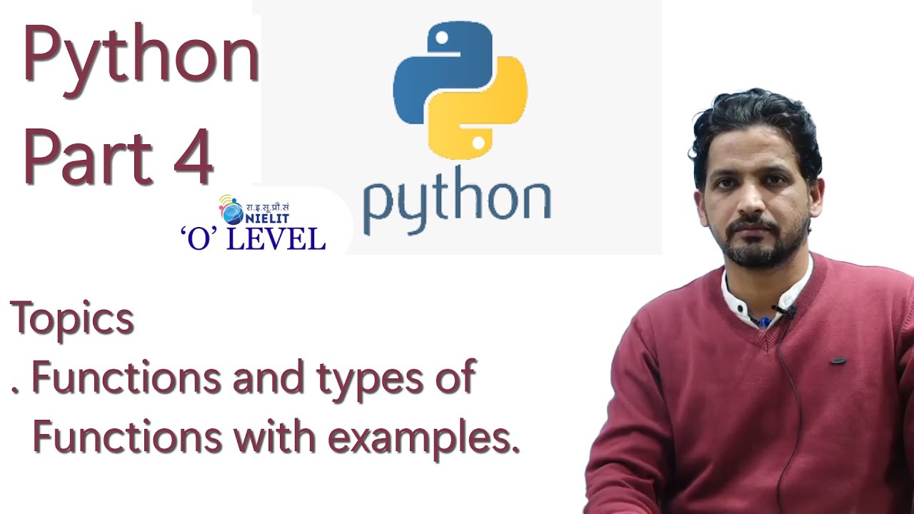 Python Part 4 Functions Types Of Function In Python The Computer