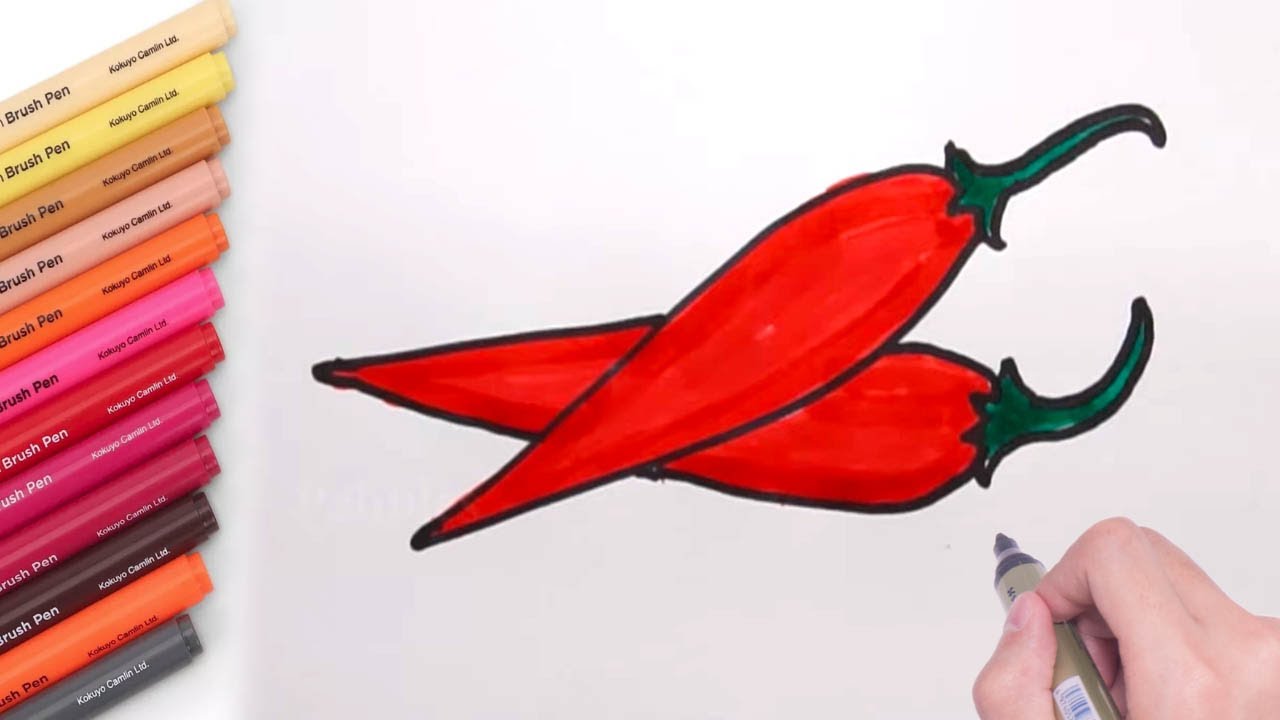 How To Draw Red Chilli Step By Step Drawing Very Easy Drawing