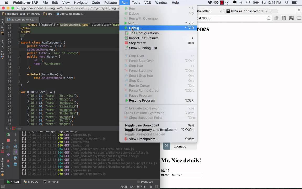 Webstorm Angular2 Chrome Debugging Youtube