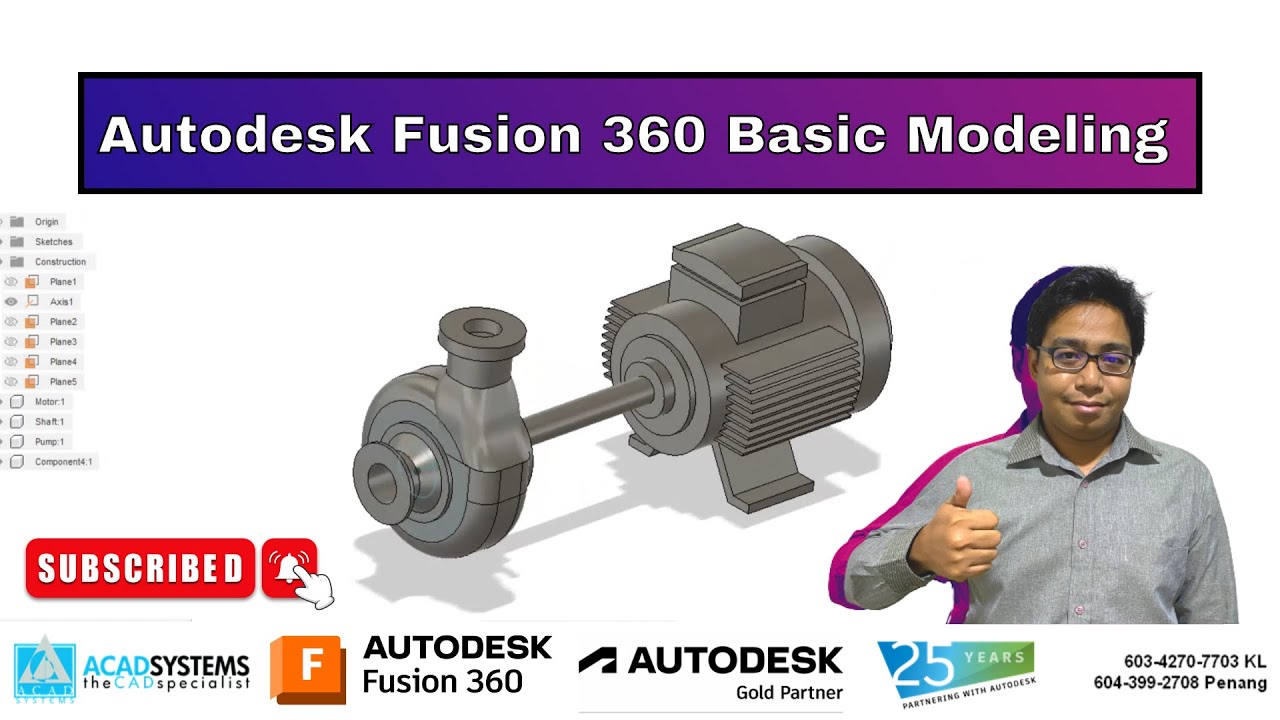 Autodesk Fusion 360 Basic Modeling Free Online Lesson Youtube