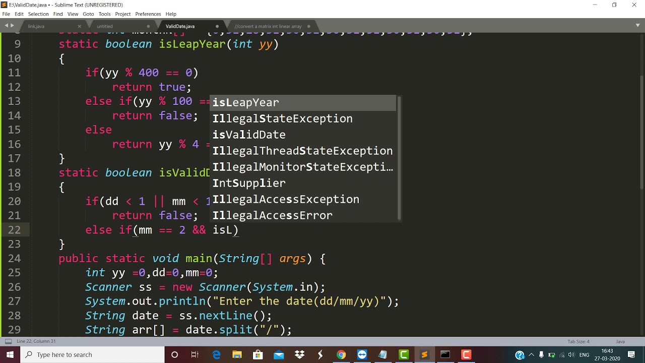 Date Validation In Java Youtube