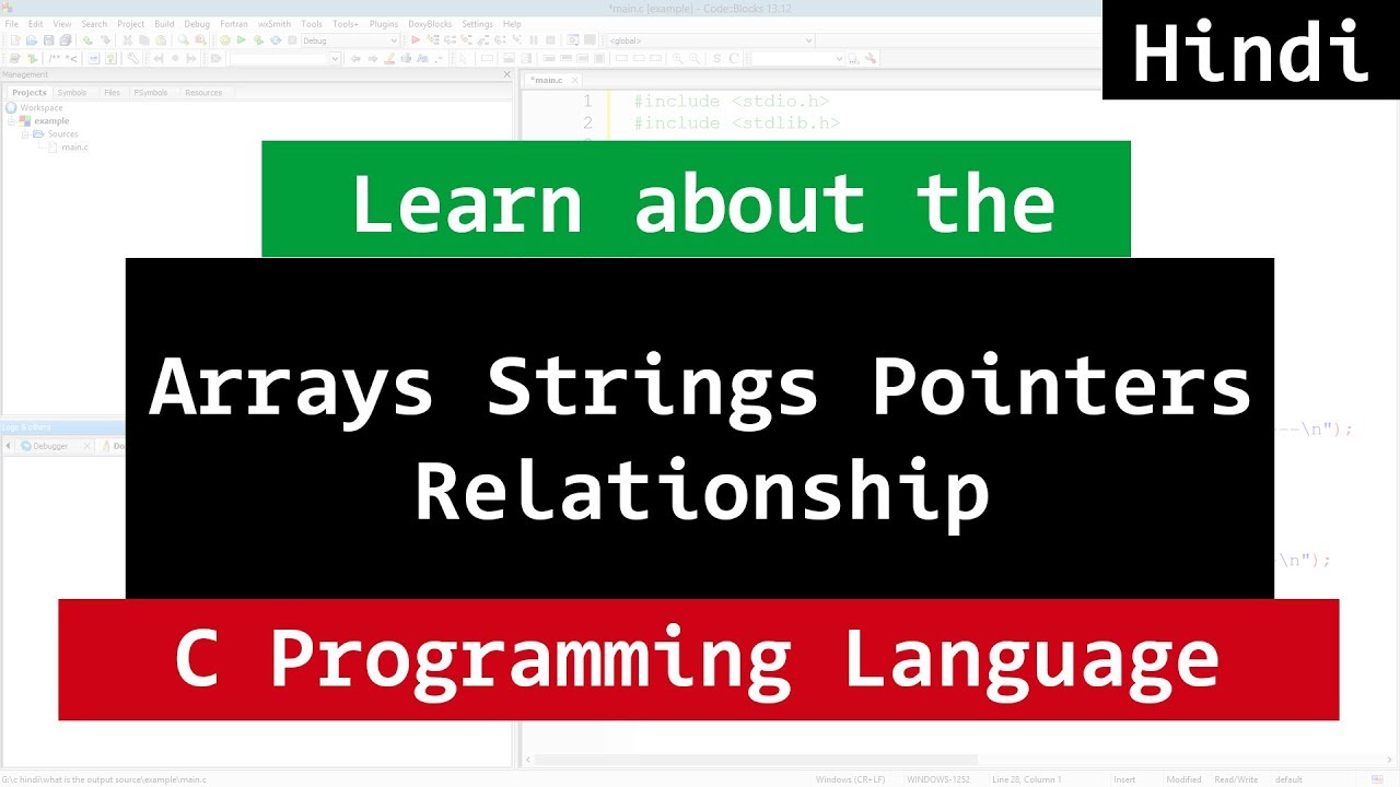 Strings Arrays Characters Pointers In C Programming Video Tutorial