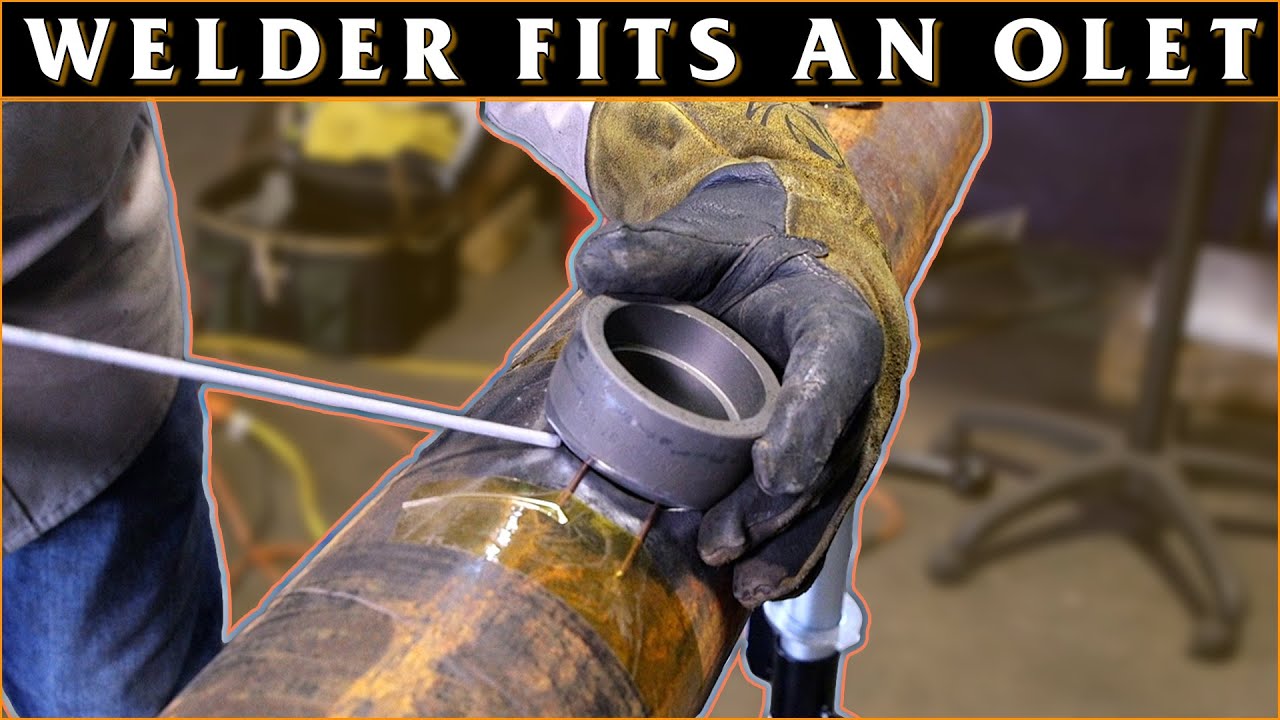A Welder Fits Up An Olet Using Basic Hand Tools Pipe Fitting Youtube