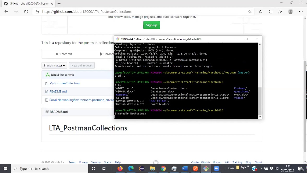 How To Put Postman Collection Into Git Youtube