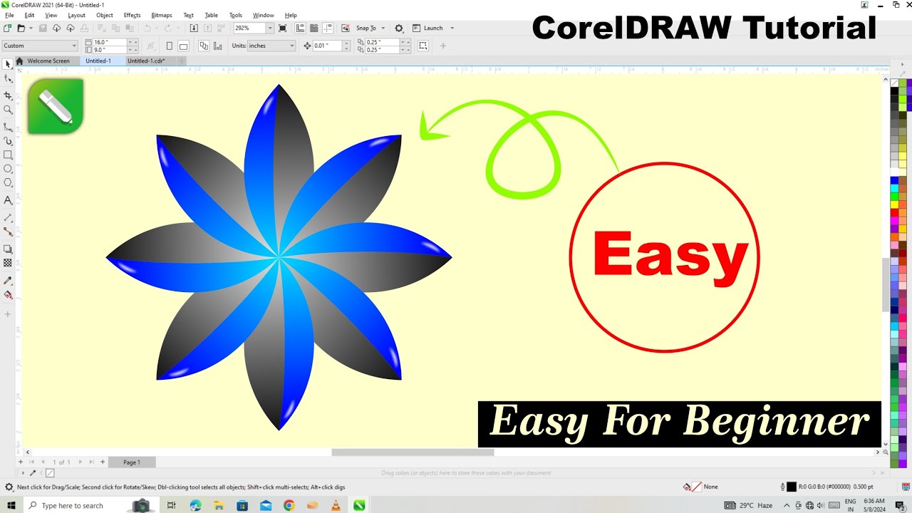 Corel Draw Tutorial Easy Design In Coreldraw Youtube
