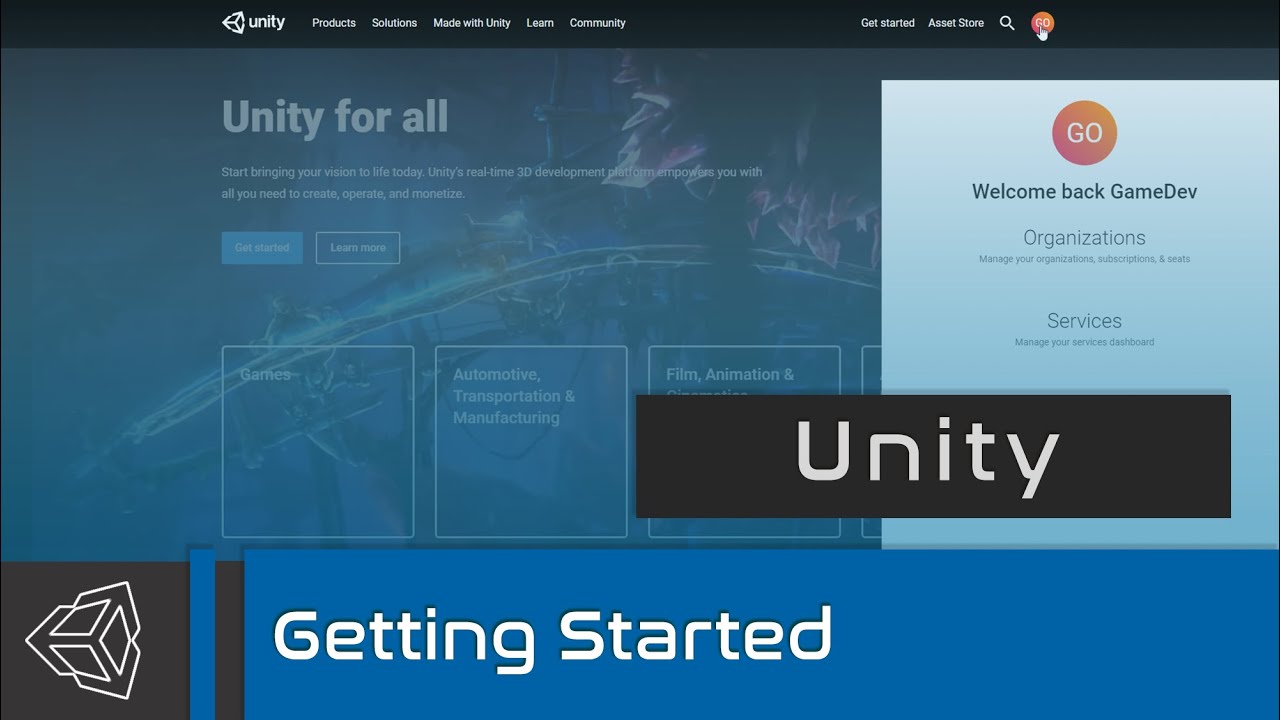 Unity Getting Started Youtube