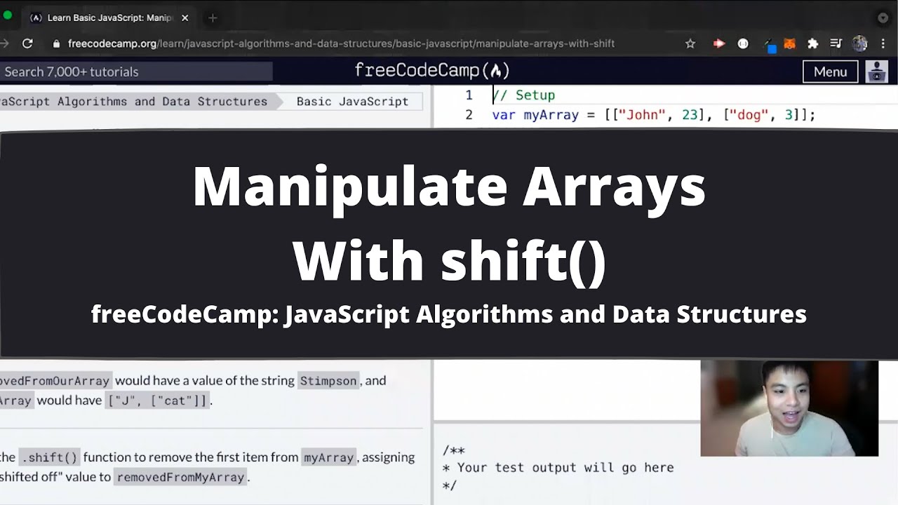 Manipulate Arrays With Shift Basic Javascript Freecodecamp Tutorial
