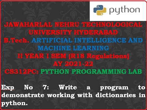Python Programming Lab Exp 7 Youtube