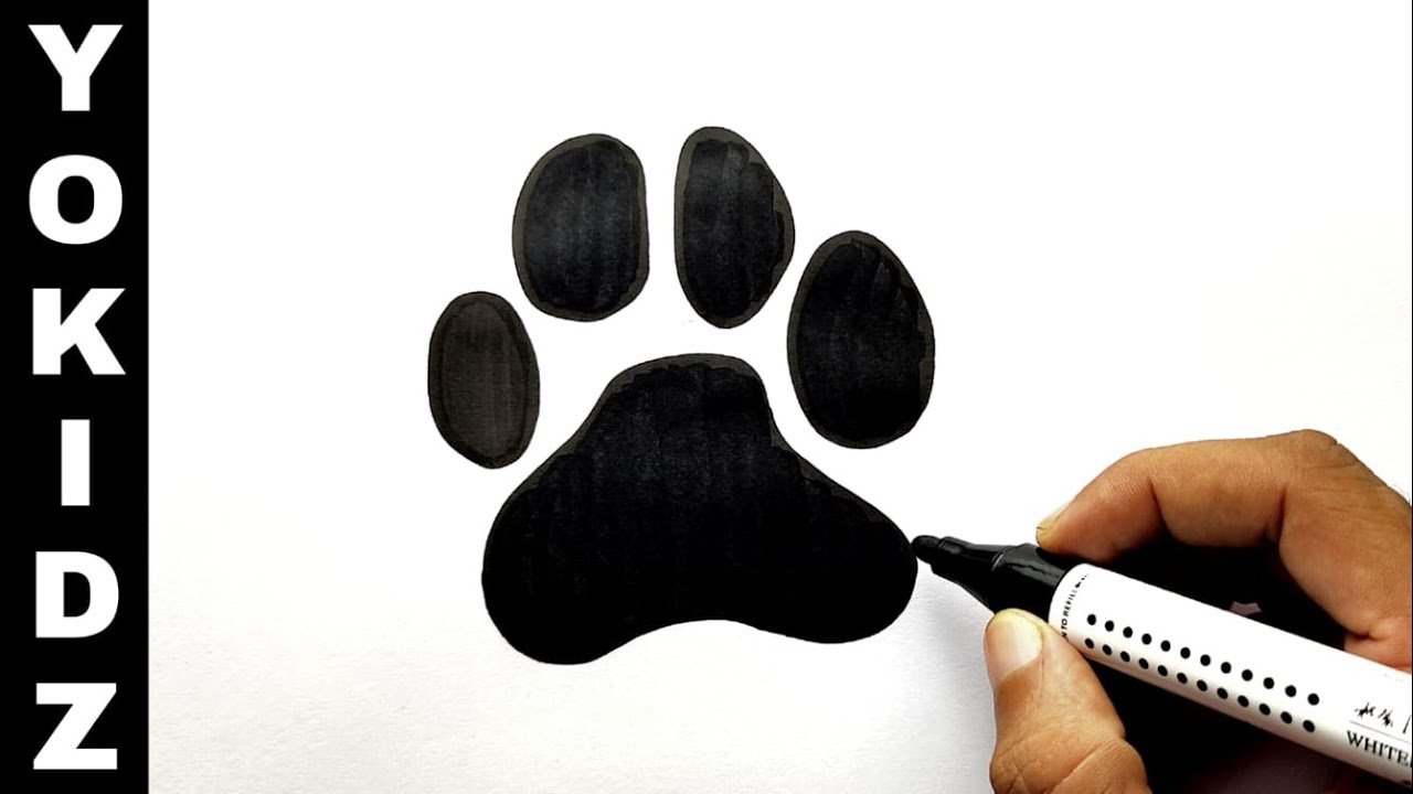 How To Draw A Paw Print Easy At Willy Booth Blog