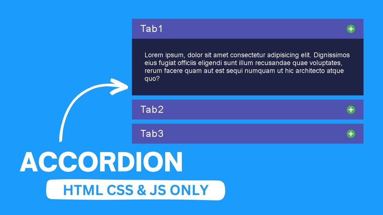 Faq Accordion Using Html Css Javascript Youtube