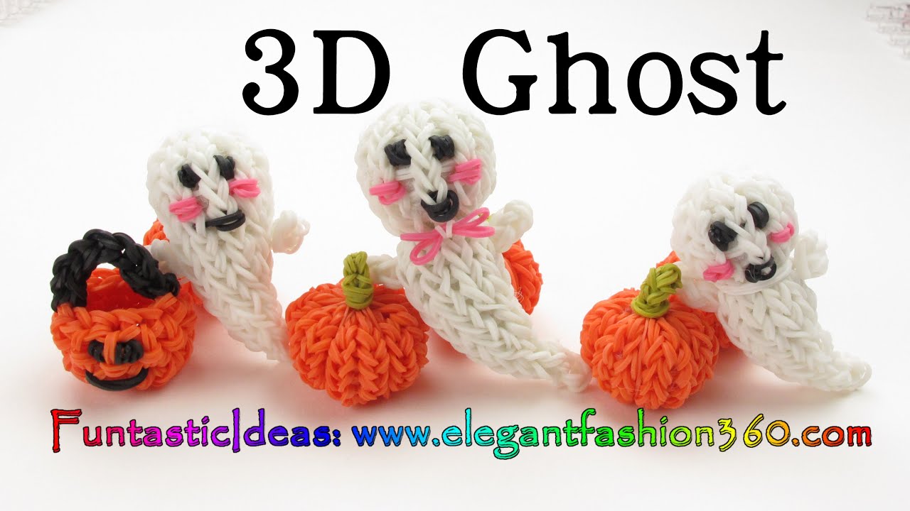 Rainbow Loom 3d Ghost Casper Charm Halloween How To Loom Bands