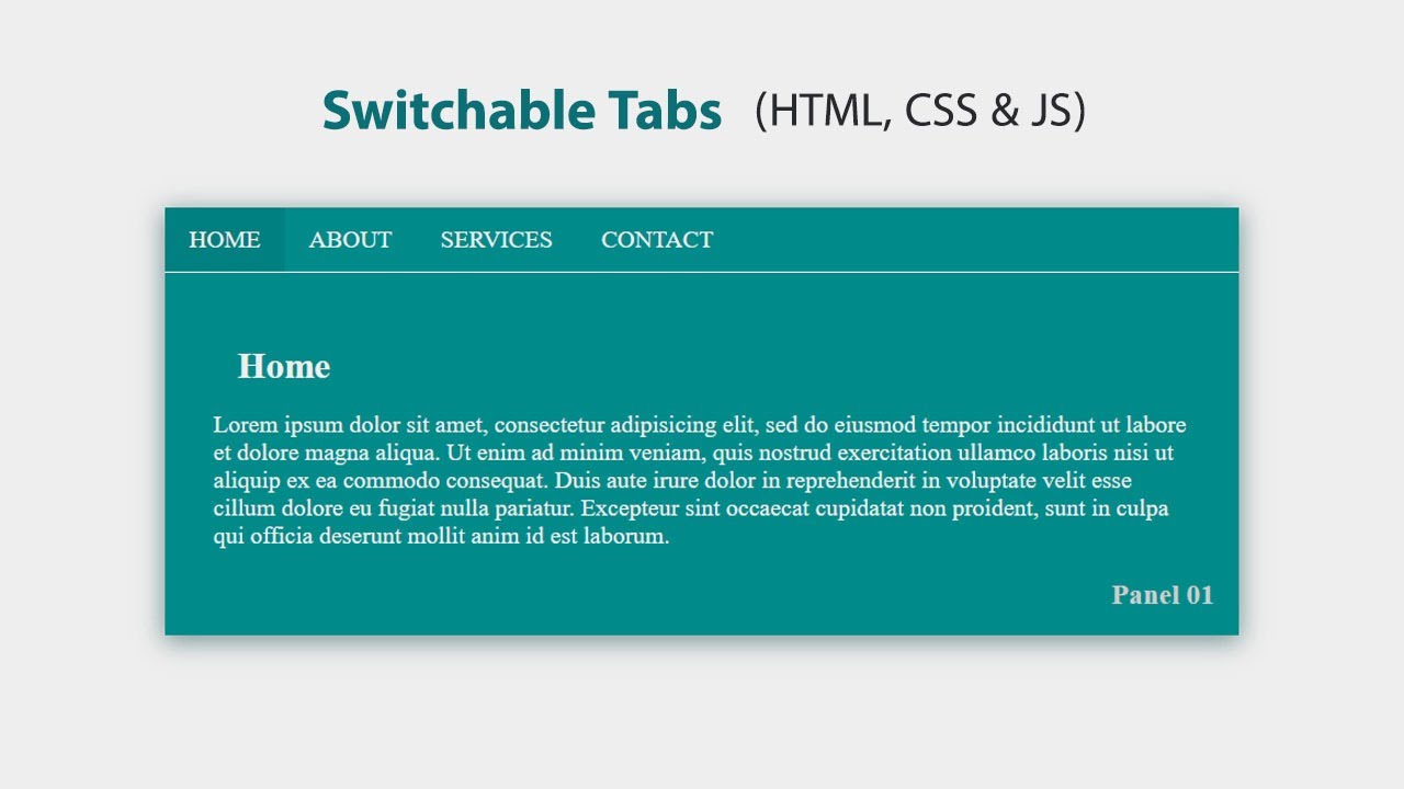 How To Create Tabs Using Html Css Javascript Switchable Tabs Youtube