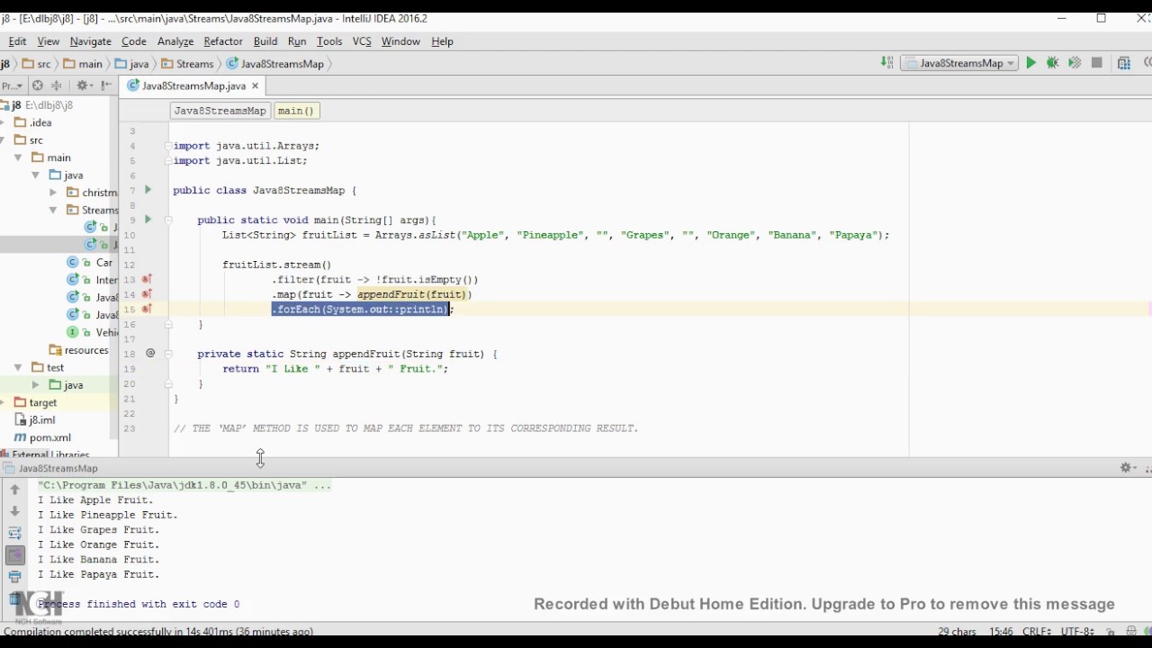 Java 8 Streams Map Method Demo Youtube