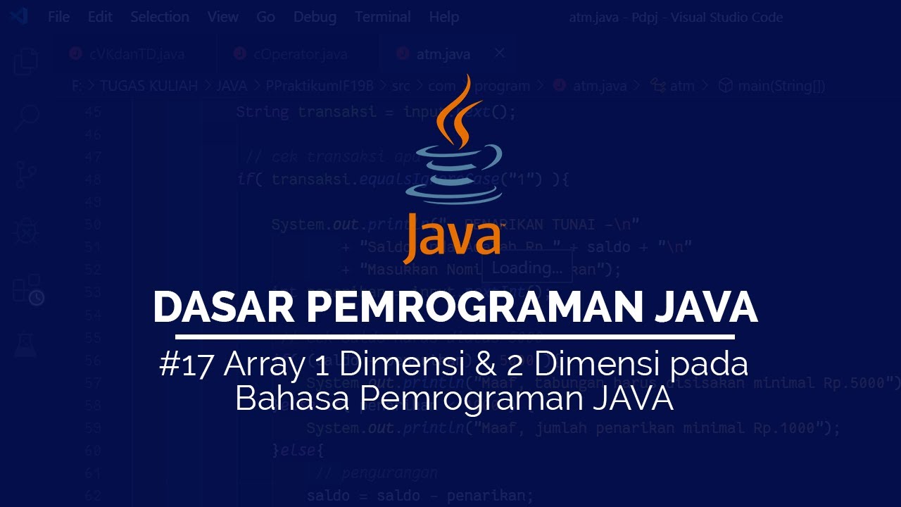 17 Array Pada Bahasa Pemrograman Java Dasar Pemrograman Java Youtube