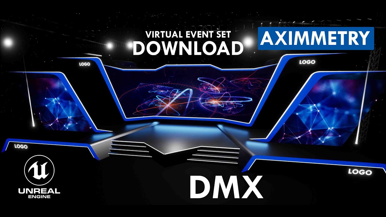 Stage Corporate Kx5 Unreal Engine Virtual Event Stage Set Dmx Light