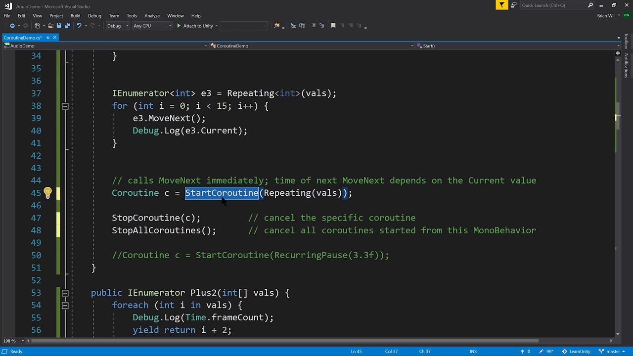 Unity Lesson 15 Coroutines Youtube