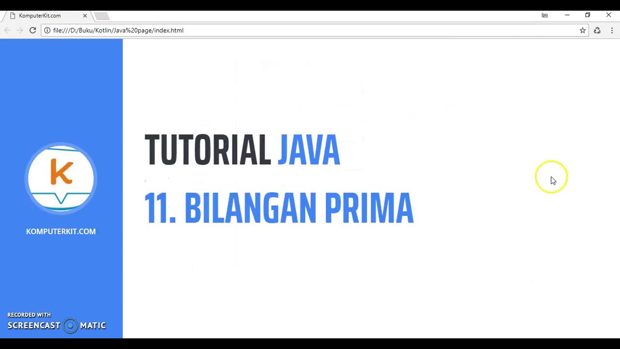 Tutorial Java 11 Bilangan Prima Youtube