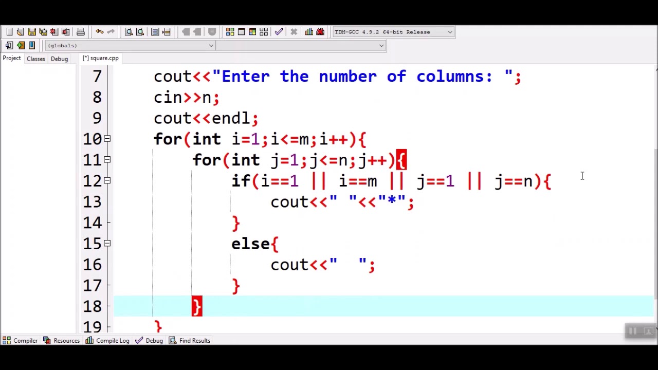 How To Print Hollow Rectangle Or Square Star Pattern Youtube