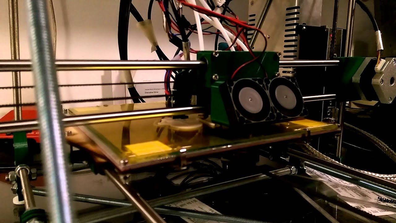 First Test Print With Reprap Pro Youtube