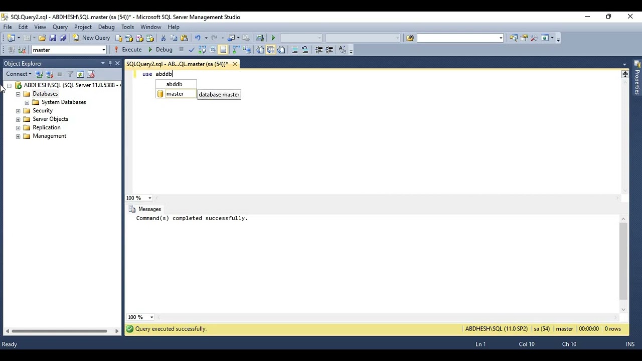 Create Database In Sql Server Youtube