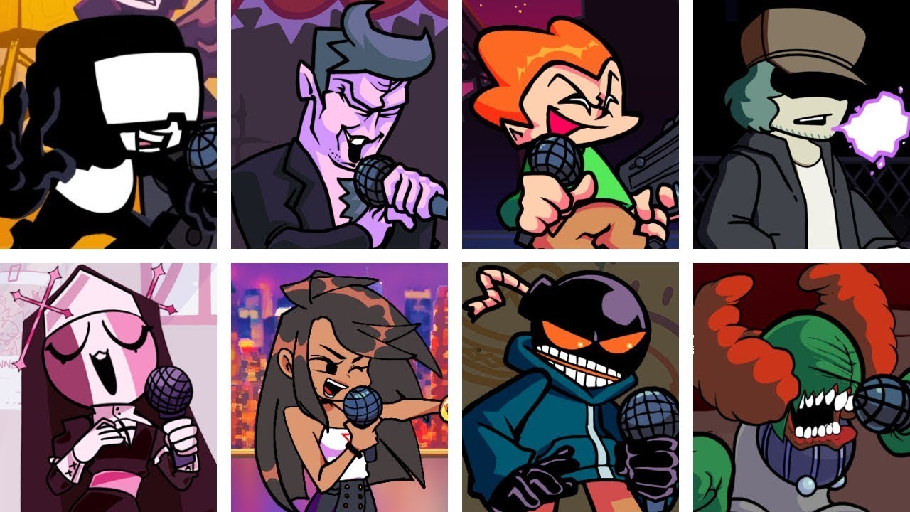 Fnf Guns But Different Characters Sing It рџћ Everyone Sings Guns Youtube