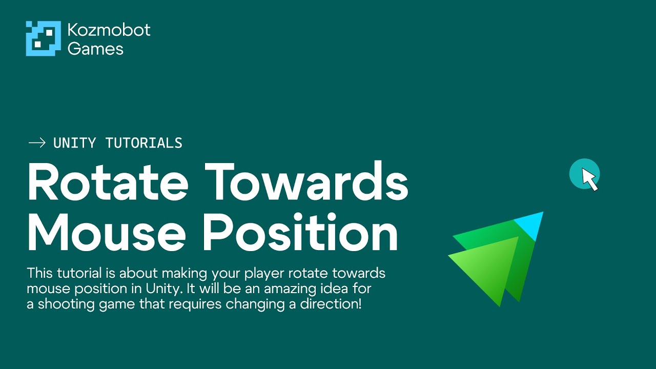 Rotate Player To Mouse Position In Unity 2d Tutorial Youtube