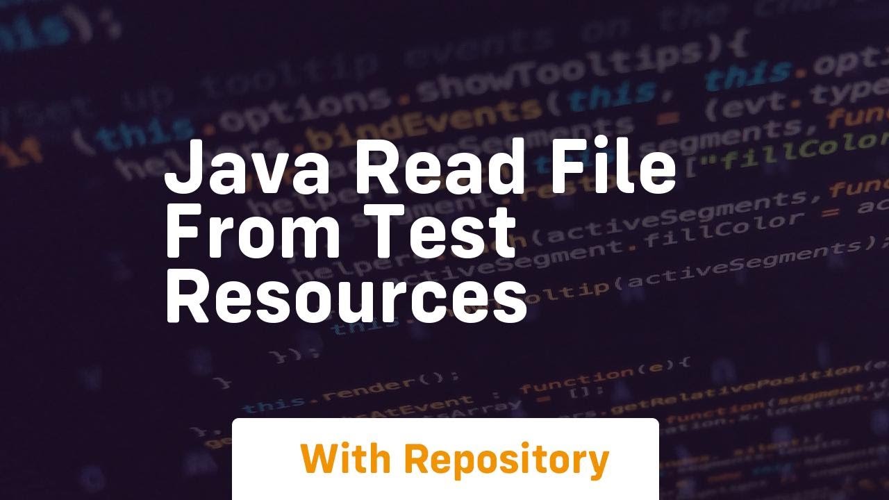Java Read File From Test Resources Youtube