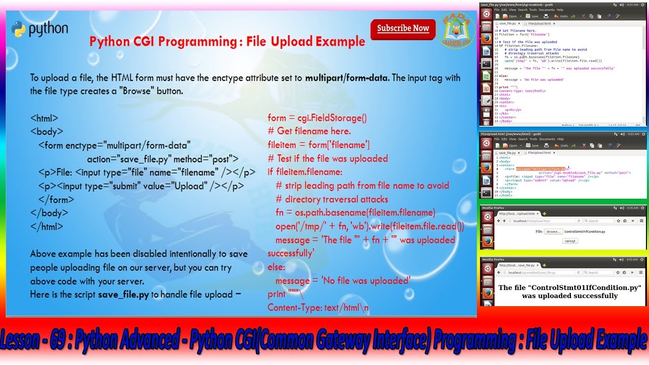 Lesson 69 Python Advanced Python Cgi Programming File Upload