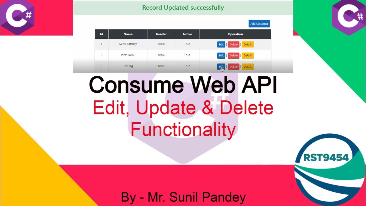 Consume Web Api In Asp Net Core Edit Update Delete Api Httpclient