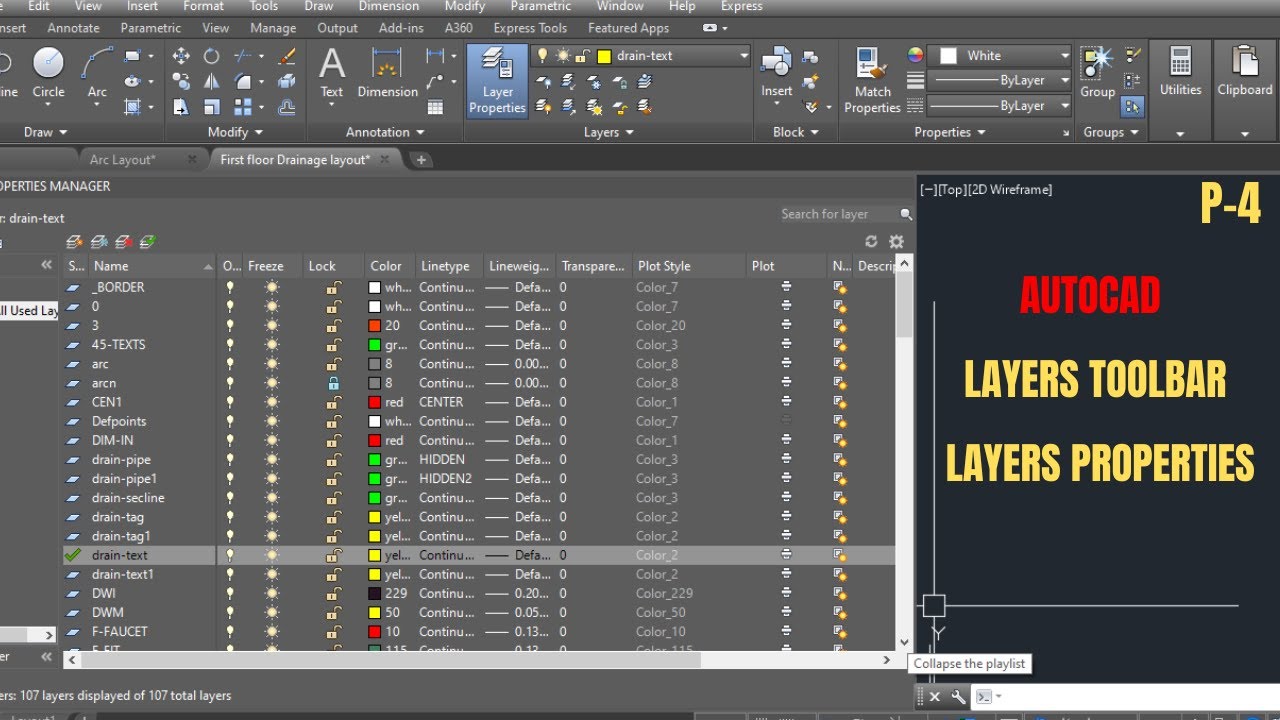 Layers In Autocad Layers Toolbar Layers Complete Tutorial Layer