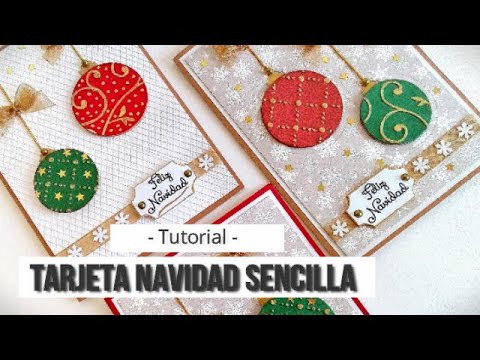 Tarjeta Navideña Sencilla Tutorial Lluna Nova Scrap Youtube