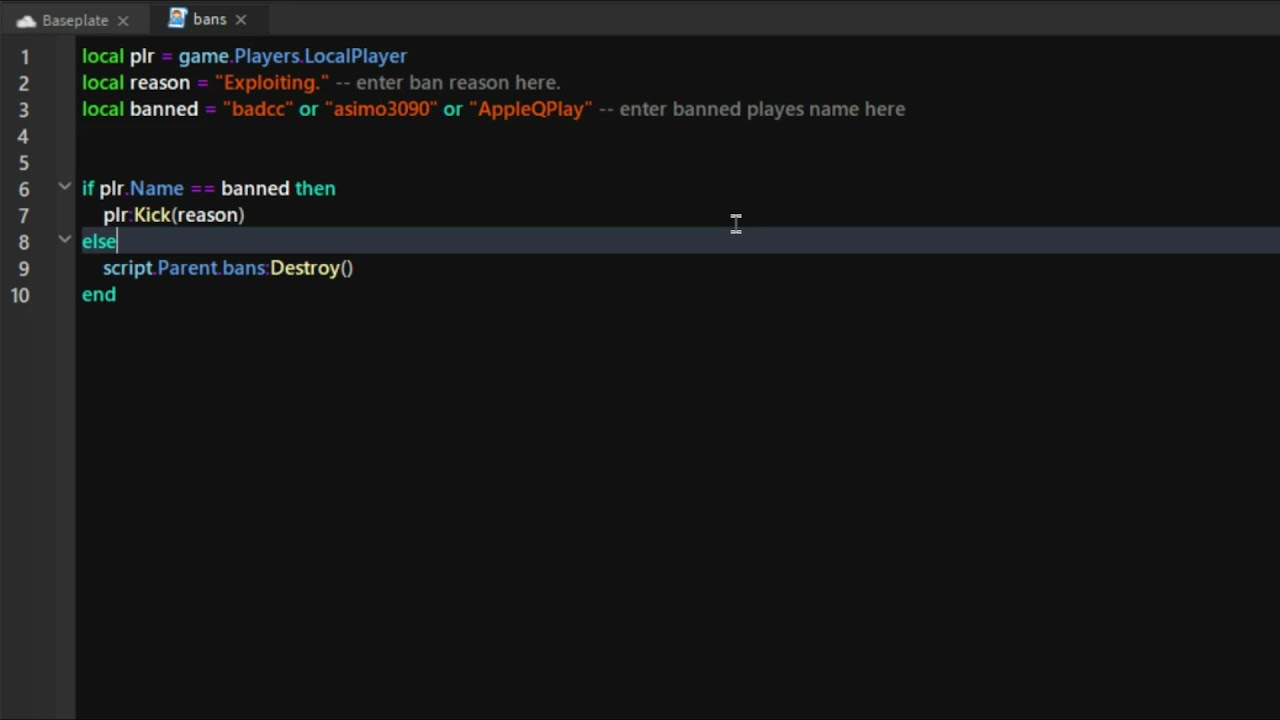 How To Make A Ban Script In Roblox Studio Youtube