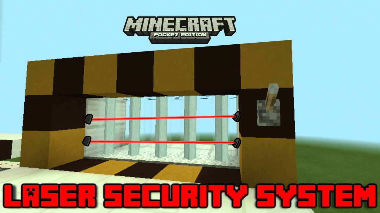 Laser Security System Laser Door In Minecraft Pe Mcpe 1 0 Tutorial