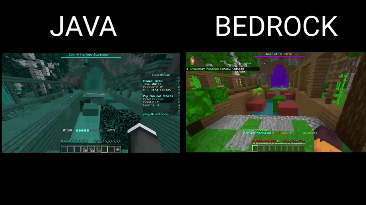 Deathrun Zoo Java Vs Bedrock Speedrun Comparison Youtube