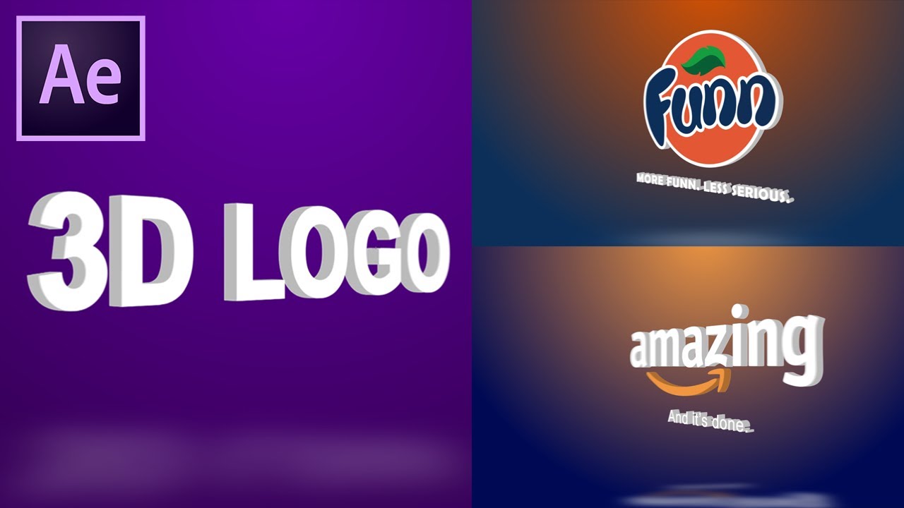 After Effects Tutorial Make 3d Logo And Text Animation No Plugin