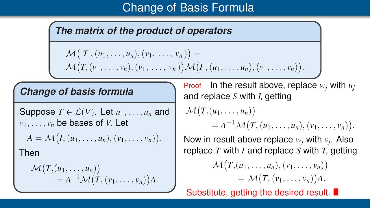 Change Of Basis Youtube