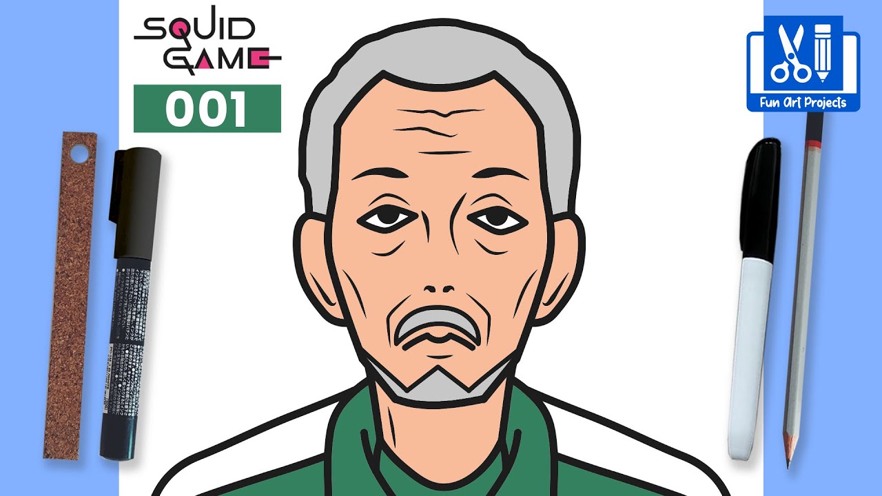 How To Draw Player 001 From Squid Game Drawing O Yeong Su Draw Game