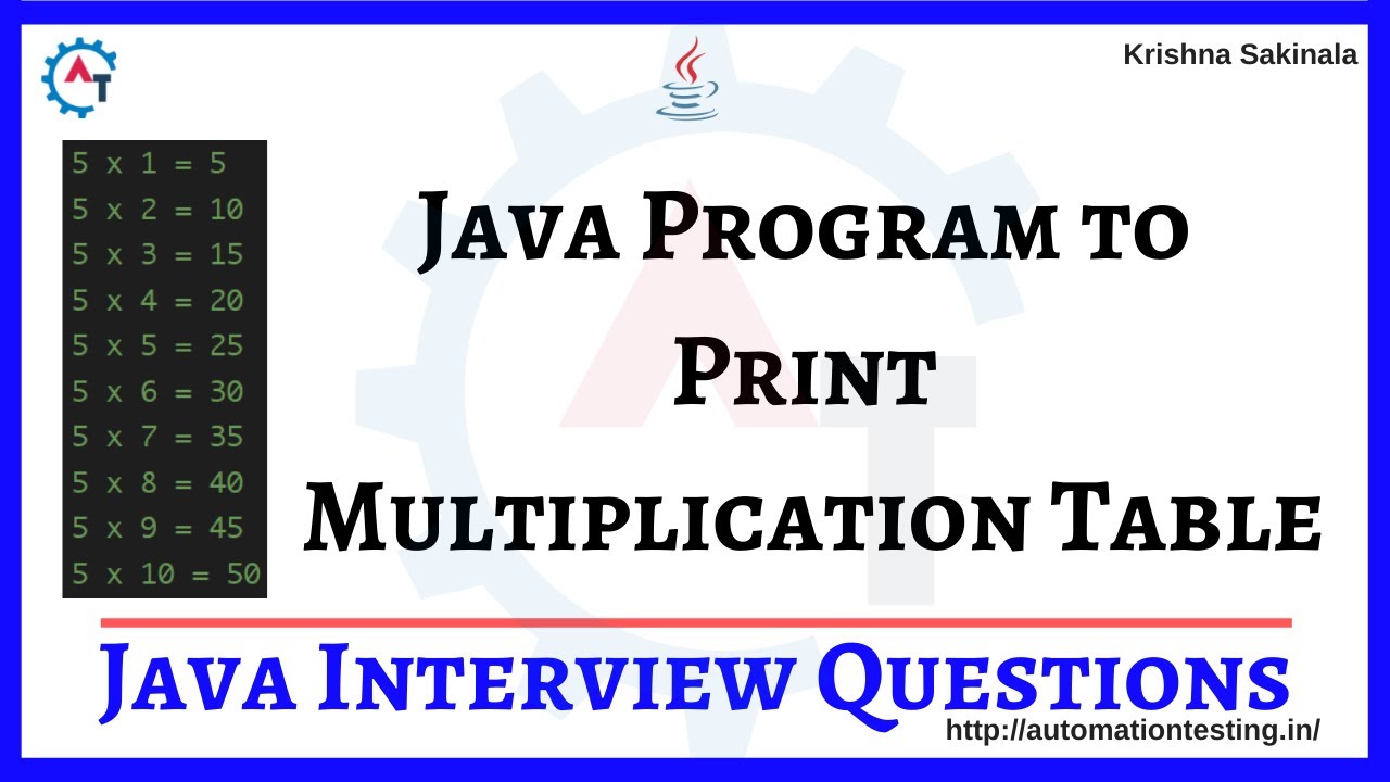 Writing Multiplication Table In Java At Joseph Dudgeon Blog