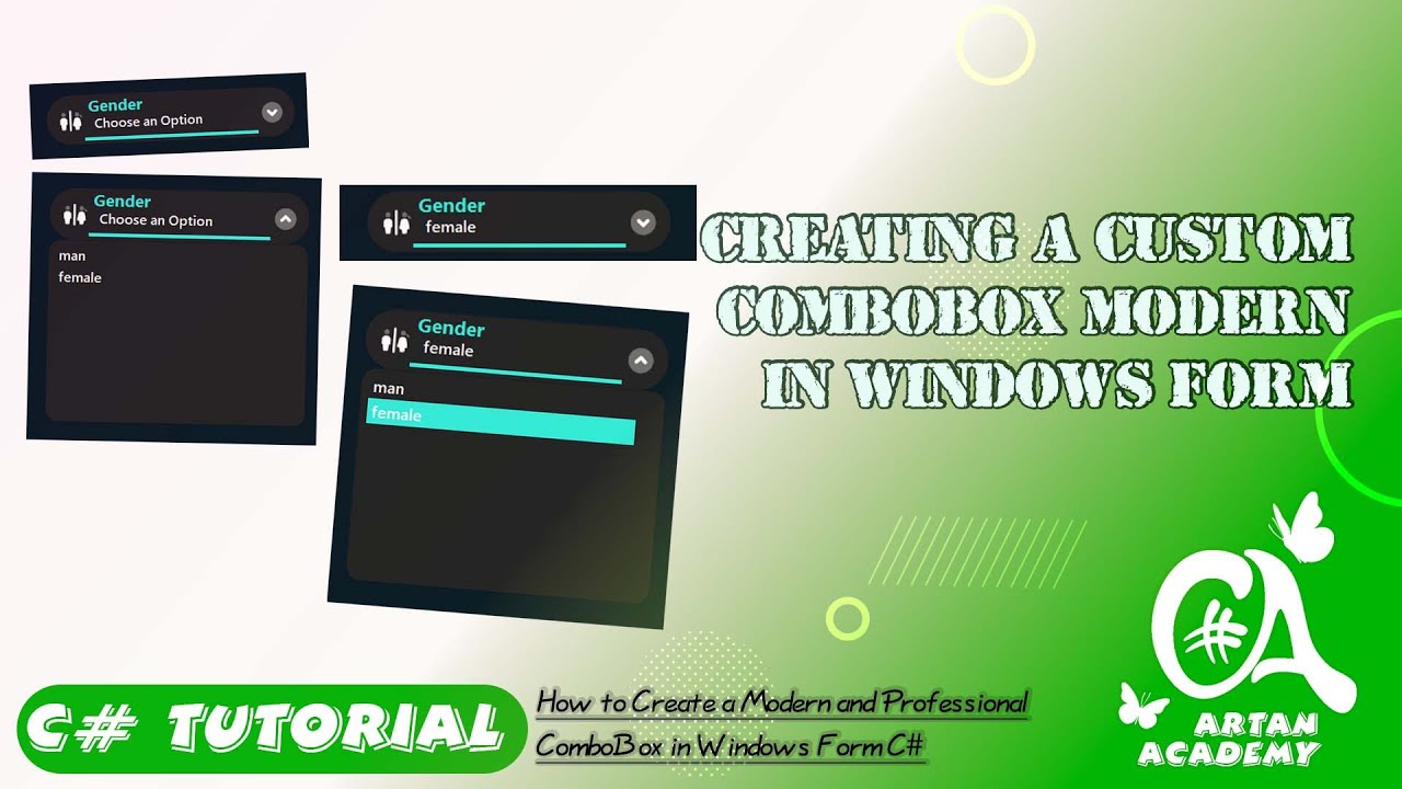 C Creating A Custom Combobox Modern In Windows Form Youtube