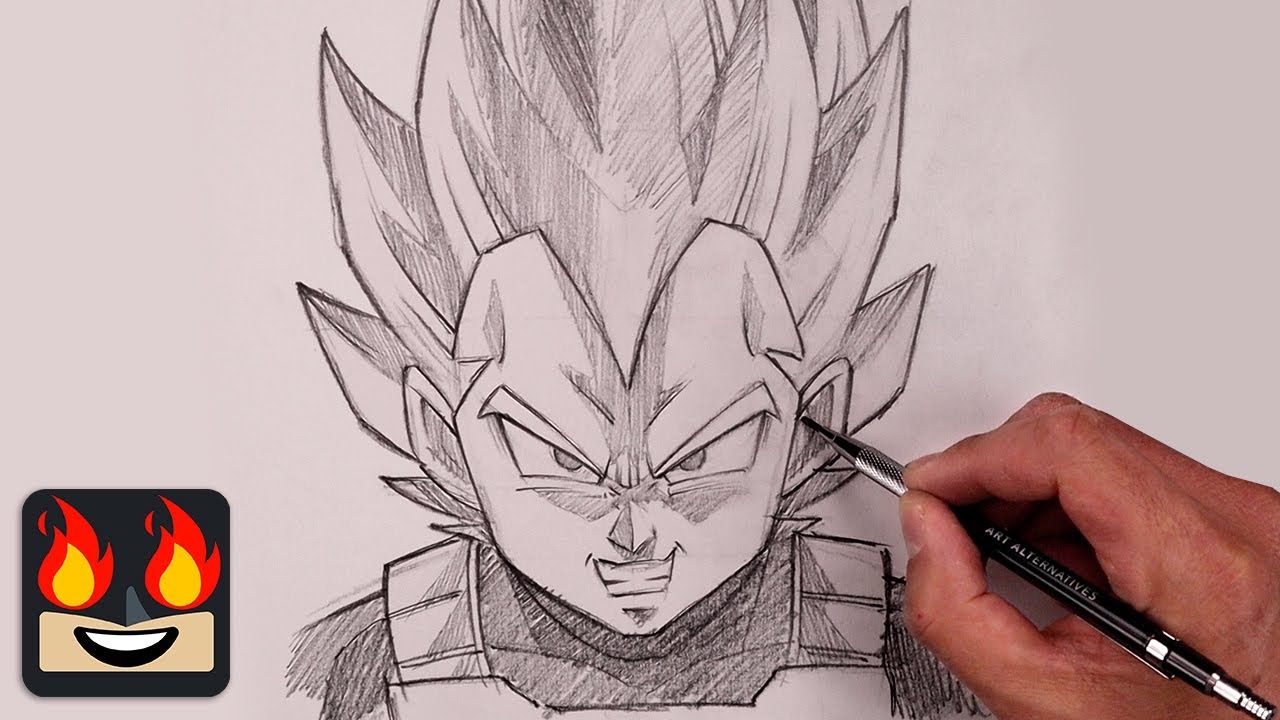 How To Draw Super Saiyan Vegeta Dragon Ball Youtube