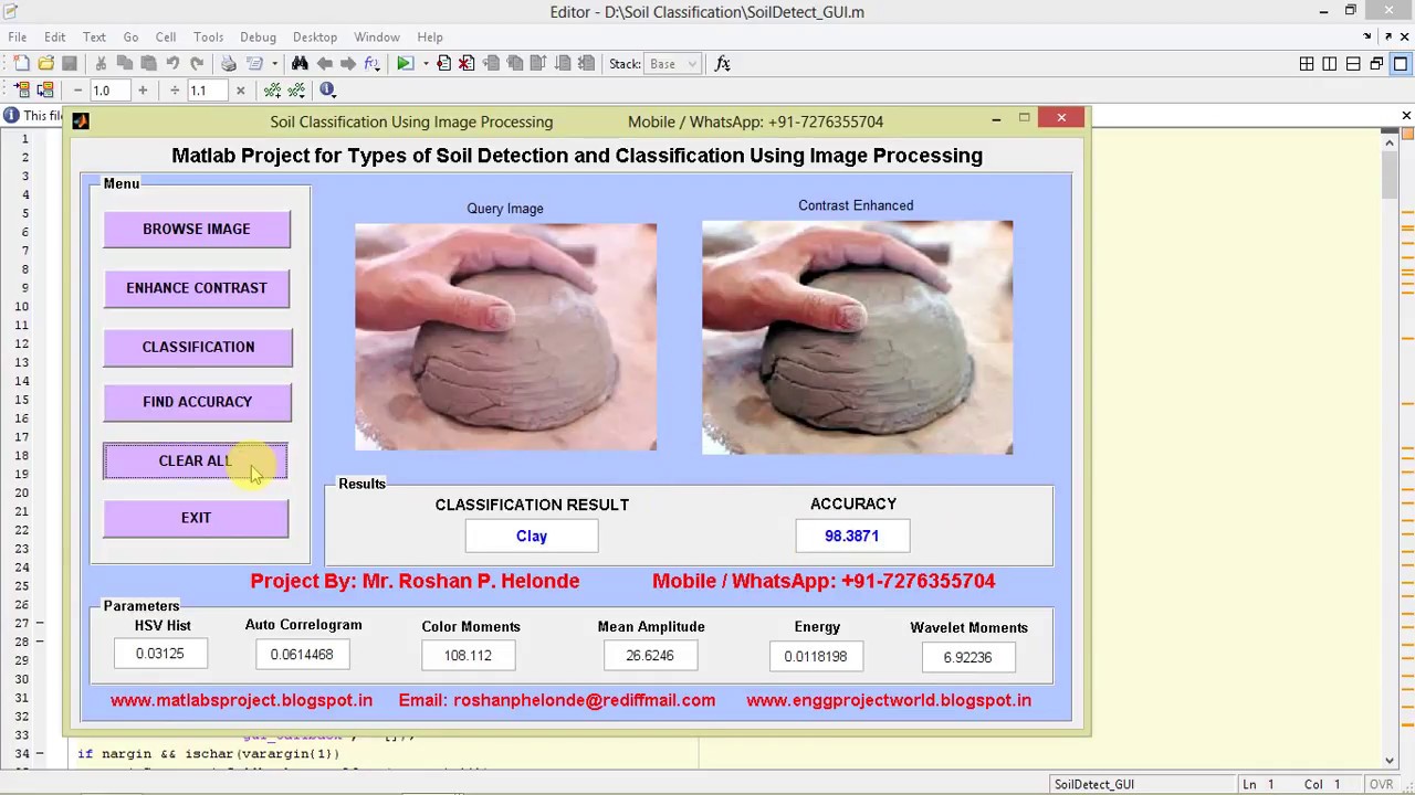 Matlab Project For Soil Types Detection Classification Using Image