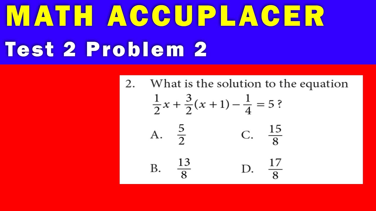 Accuplacer Practice Test Math Free Printable