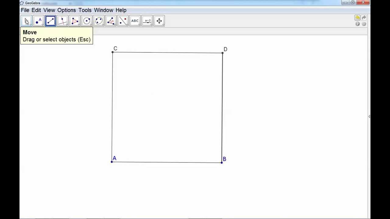 Geogebra Tutorial How To Construct A Square Youtube