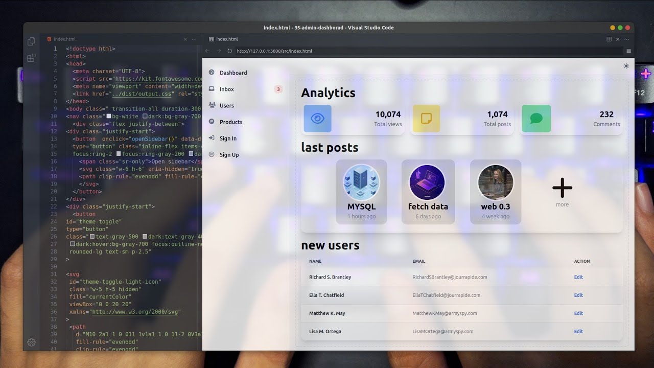 Asmr Programming Responsive Admin Dashboard With Light Dark Mode
