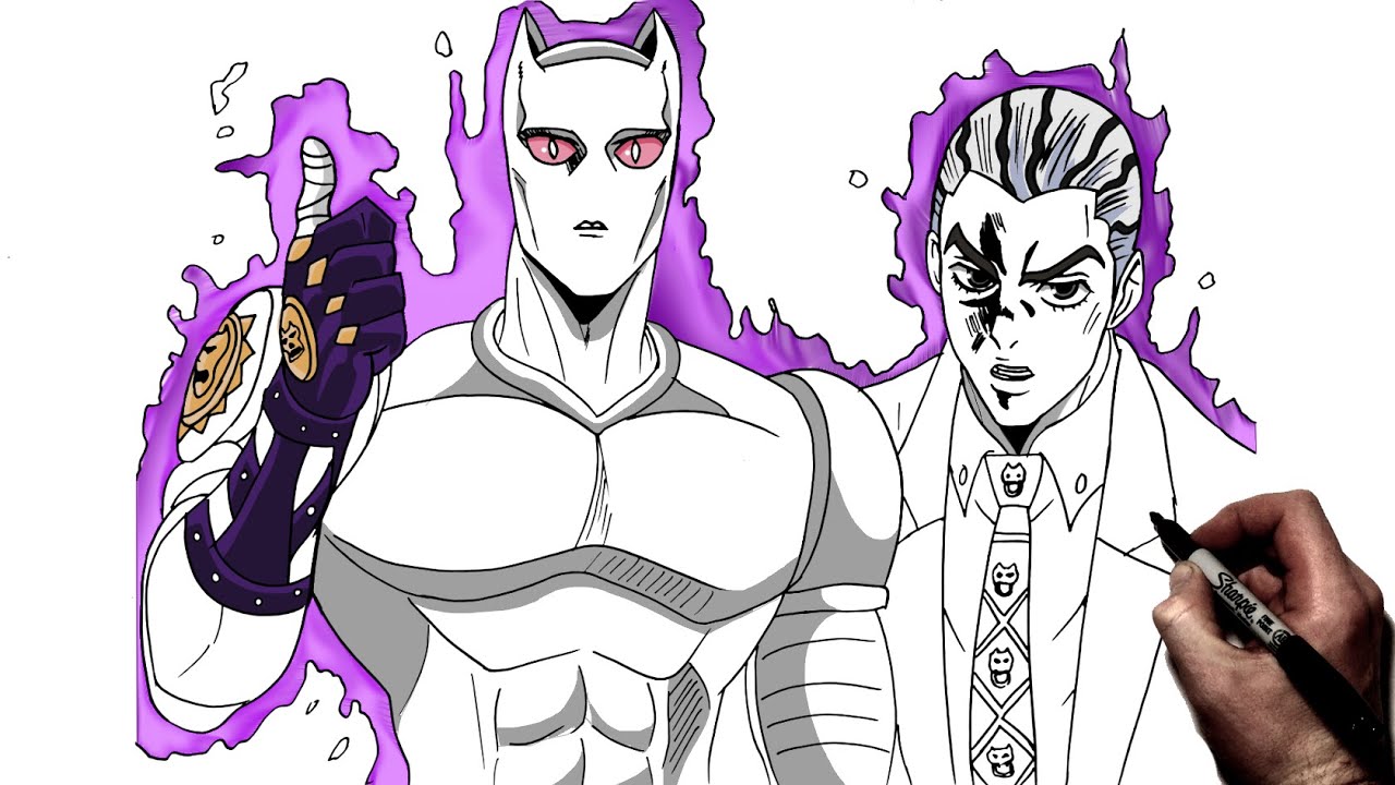 How To Draw Killer Queen Kira Step By Step Jojo S Bizarre