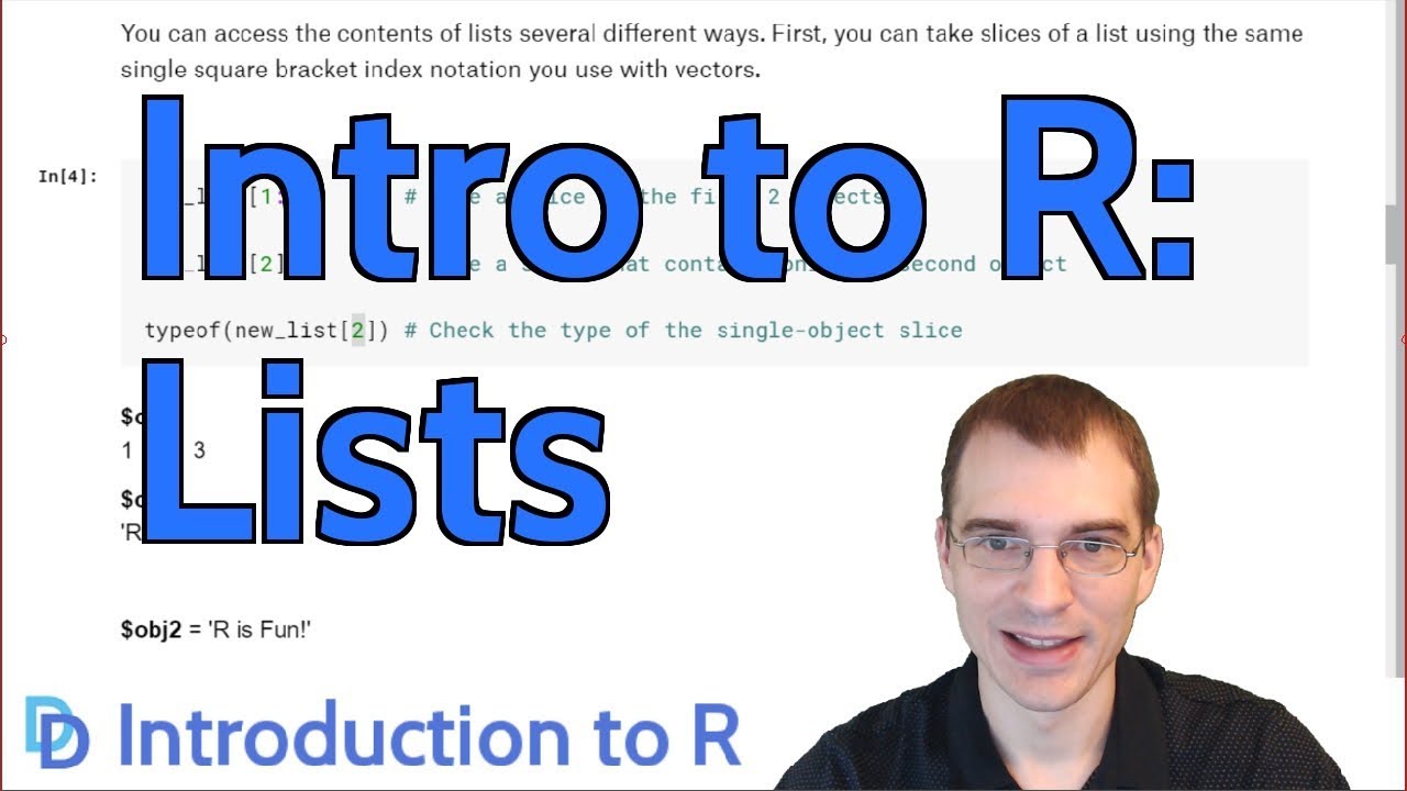Introduction To R Lists Youtube
