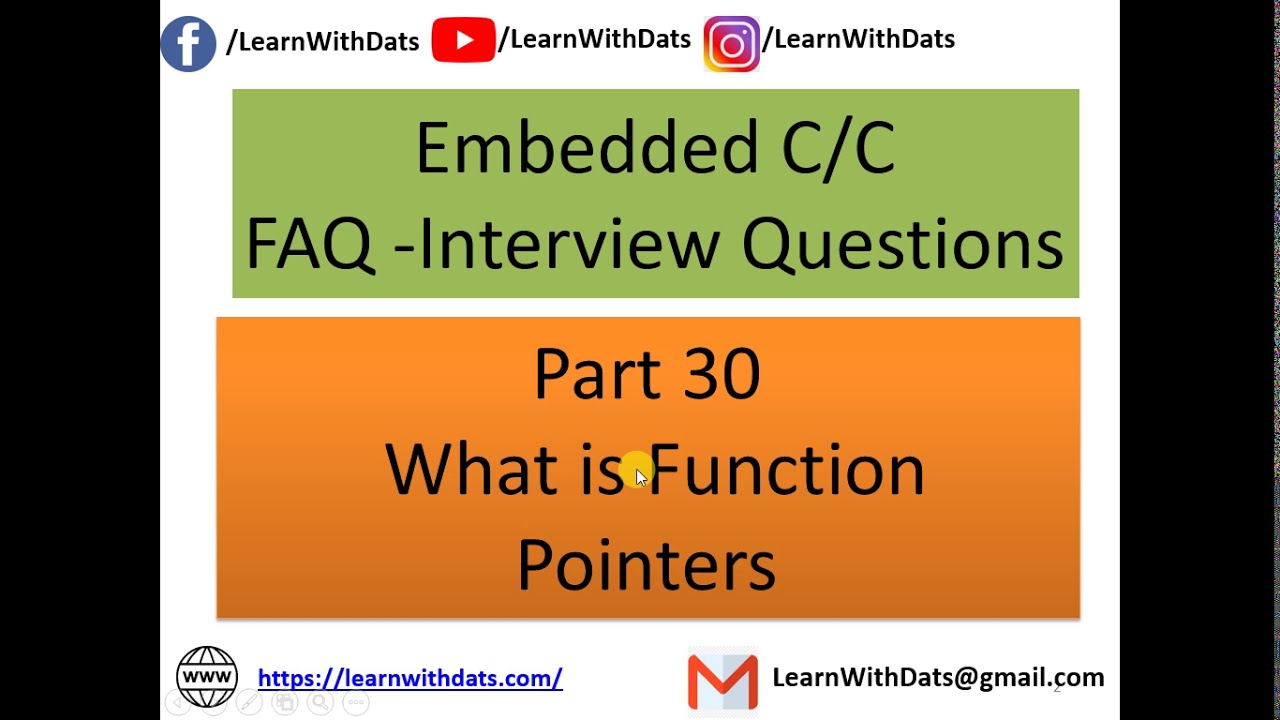 What Is Function Pointer Embedded C Interview Questions Youtube